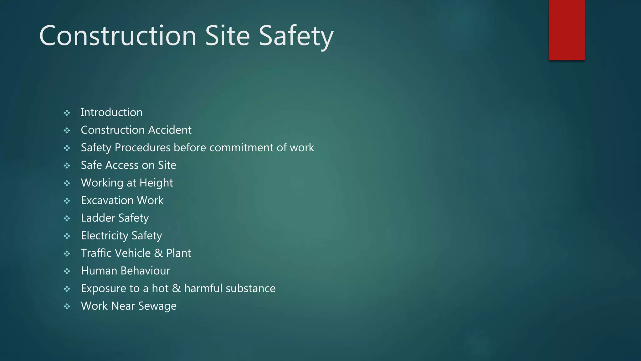 Safety in construction site | PPTX