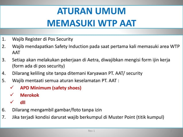 Safety induction for visitor rev 1 | PPTX