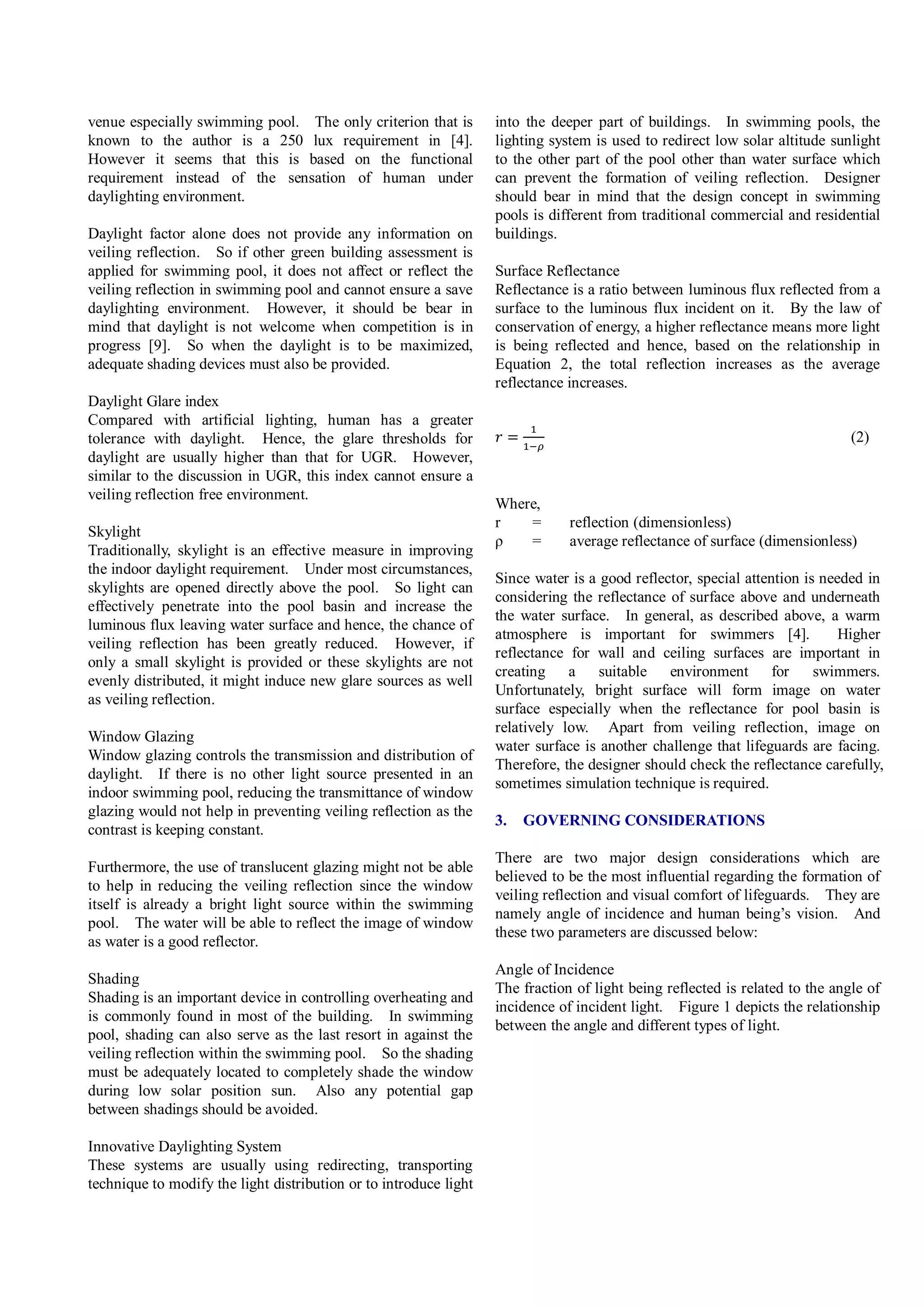 Safety in lighting design for indoor swimming | PDF