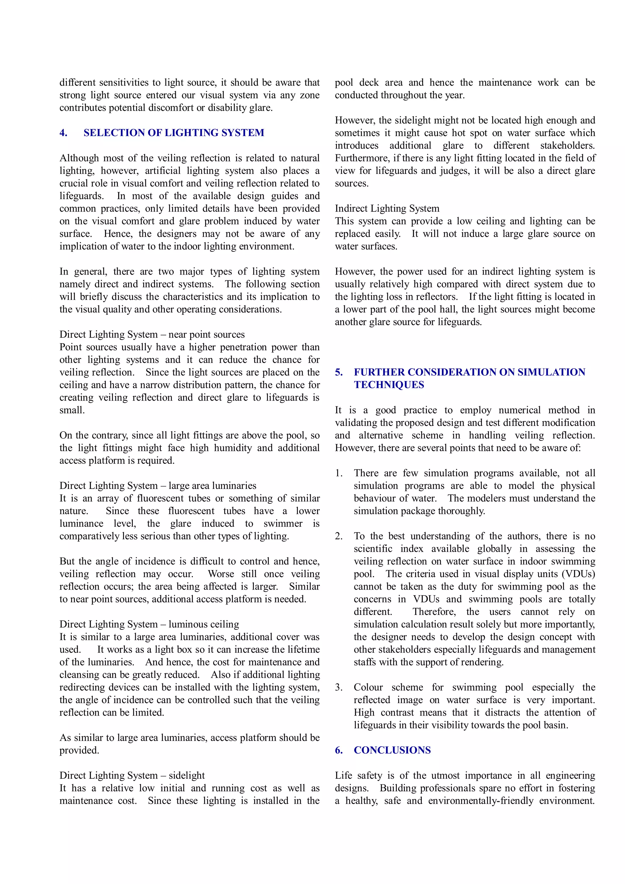 Safety in lighting design for indoor swimming | PDF