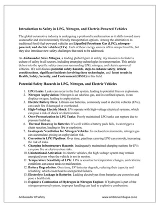 Safety in LPG, Nitrogen, and Electric-Powered Vehicles | PDF