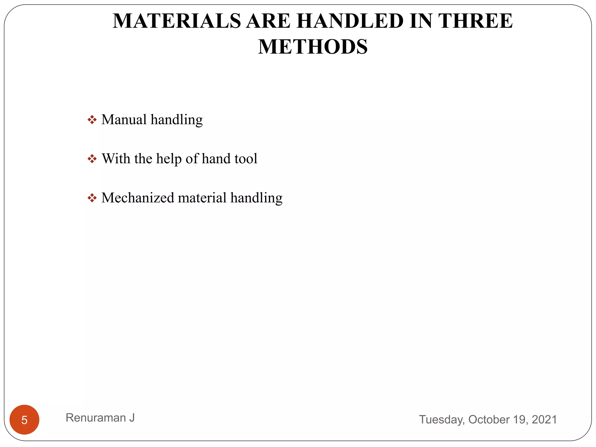 Safety in Material Handling | PPTX