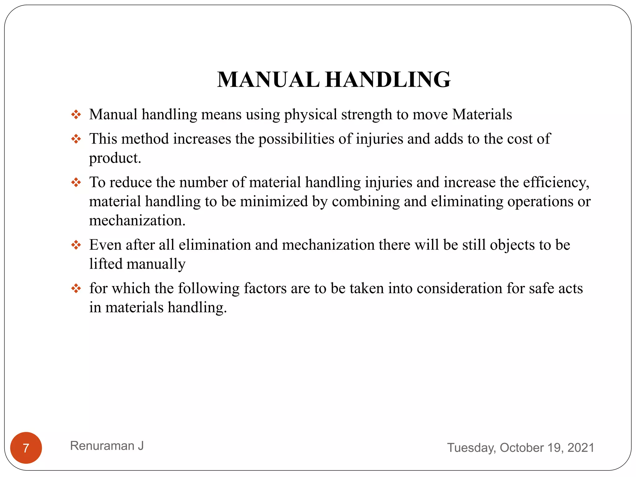 Safety in Material Handling | PPTX