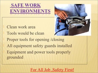 Safety in mechanical maintenance | PPT