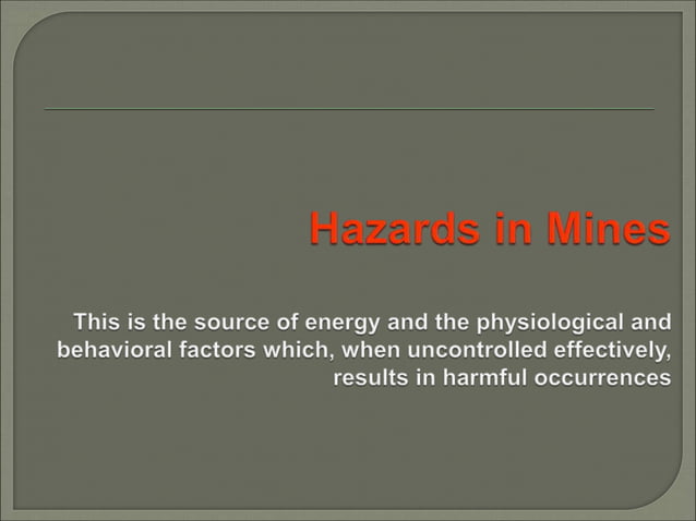 Safety in mines | PPT