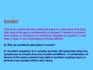 Safety in mines | PPT