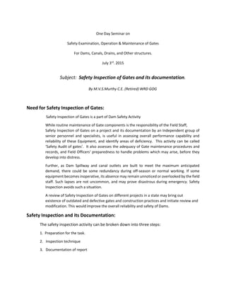 Safety inspection of gates | PDF