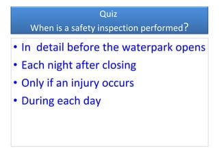 Waterpark Safety Inspection Training | PPT