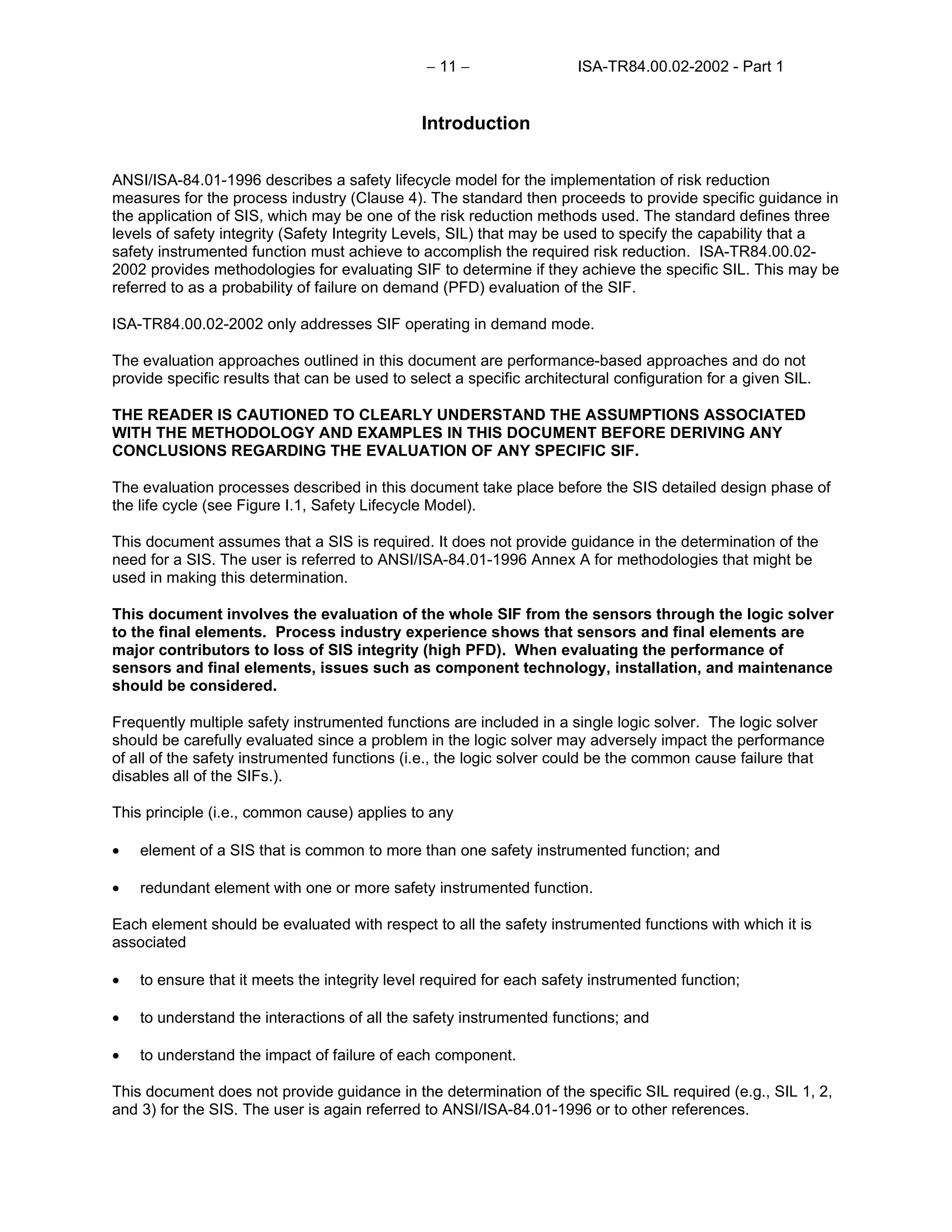 Safety instrumented functions (sif) safety integrity level (sil ...