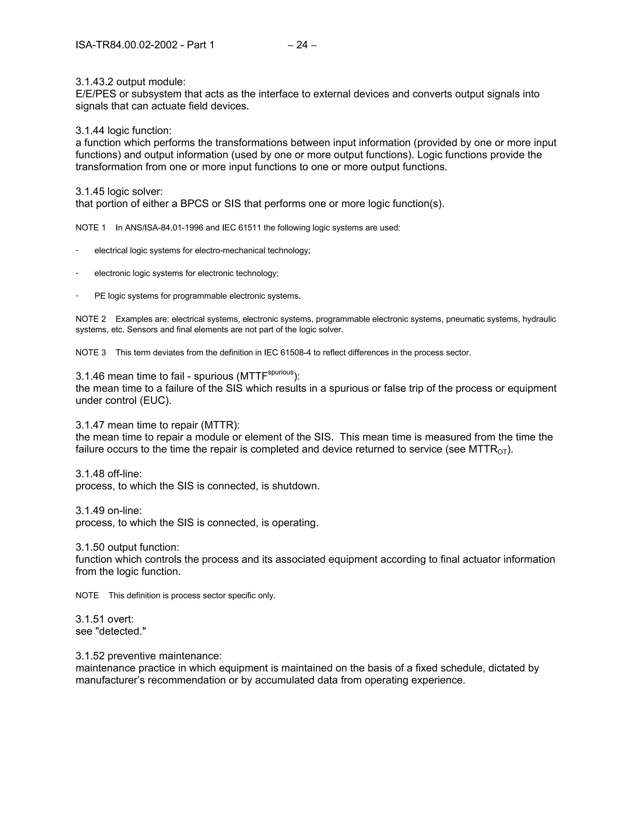 Safety instrumented functions (sif) safety integrity level (sil ...