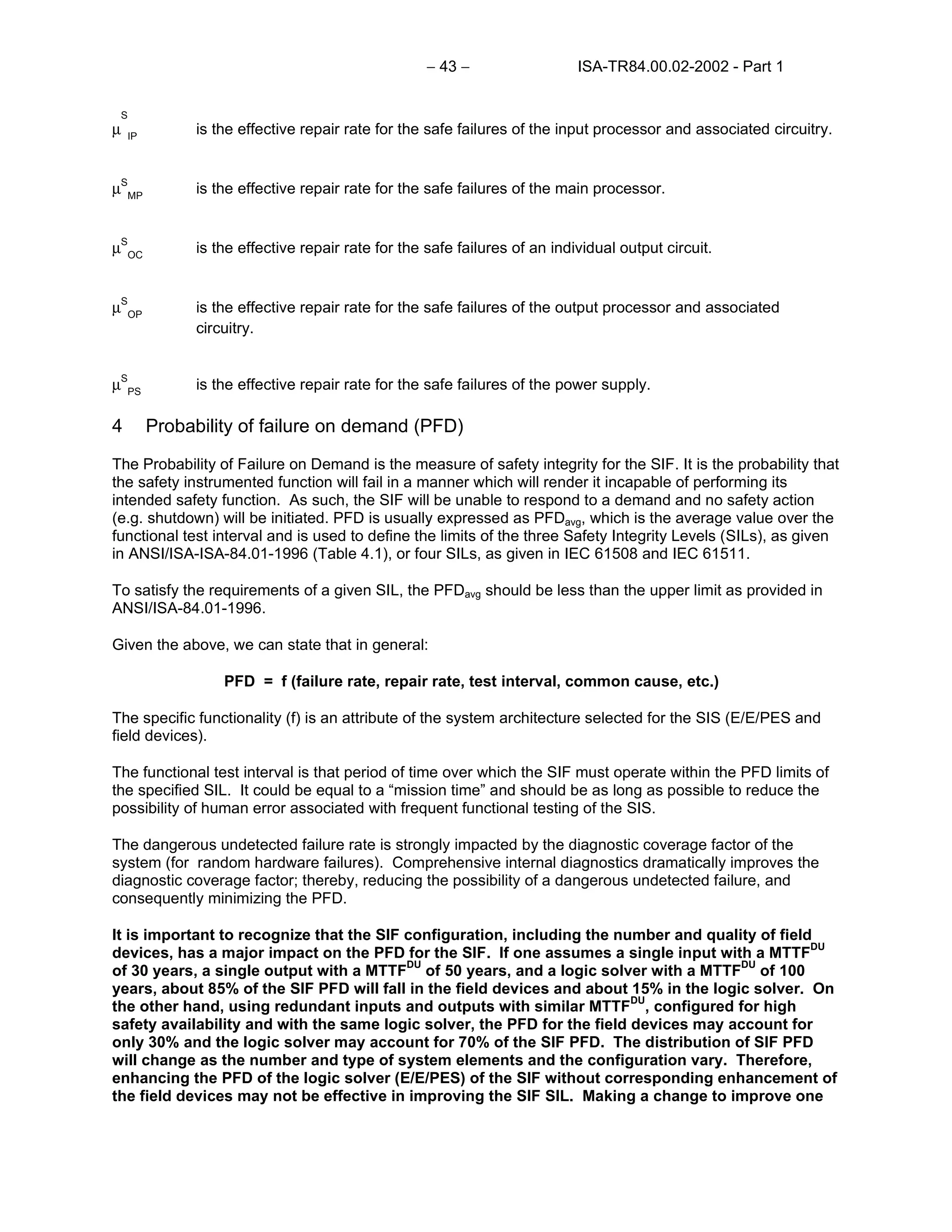 Safety instrumented functions (sif) safety integrity level (sil ...