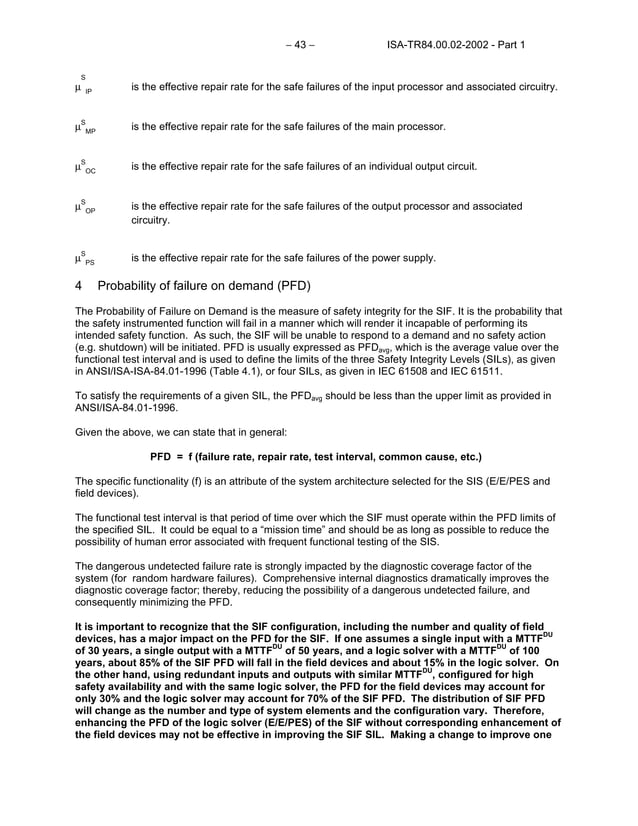 Safety instrumented functions (sif) safety integrity level (sil ...