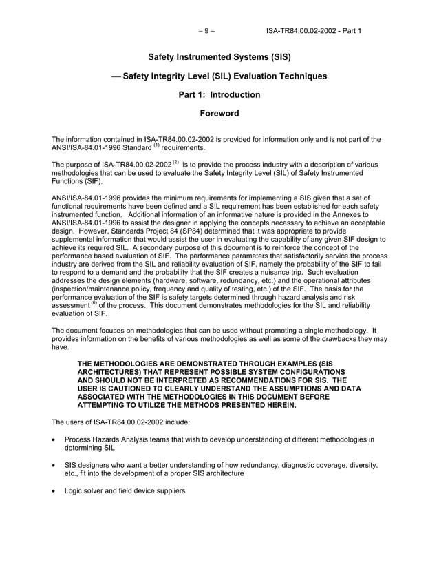 Safety instrumented functions (sif) safety integrity level (sil ...