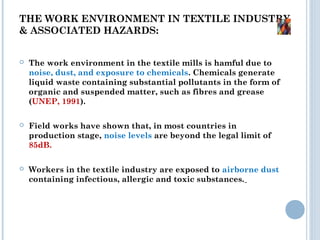 Health and Safety Issues in textile sector | PPT