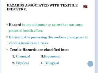 Health and Safety Issues in textile sector | PPT