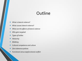 Safety in the workplace from Lateral Violence to Lateral Kindness ...