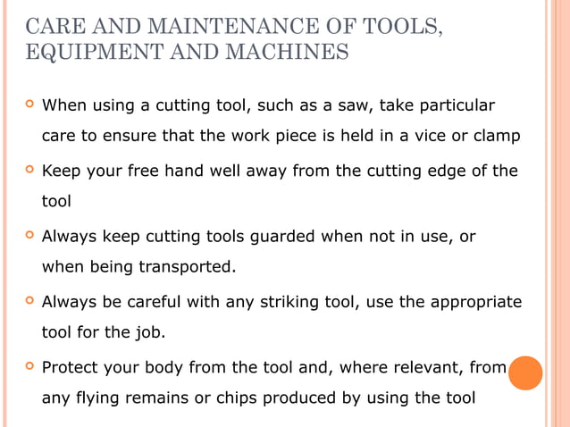Safety in the workshop final | PPT