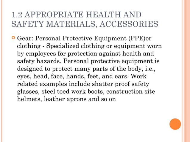 Safety in the workshop final | PPT