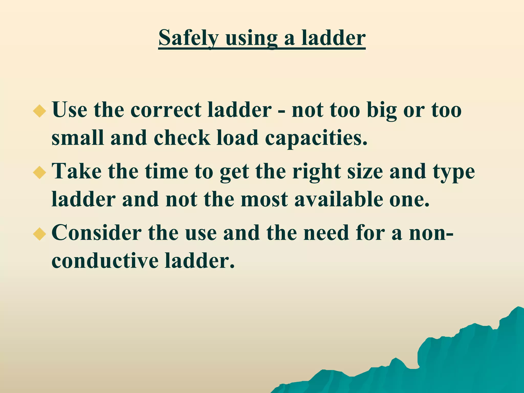 Safety in use of ladder | PPT