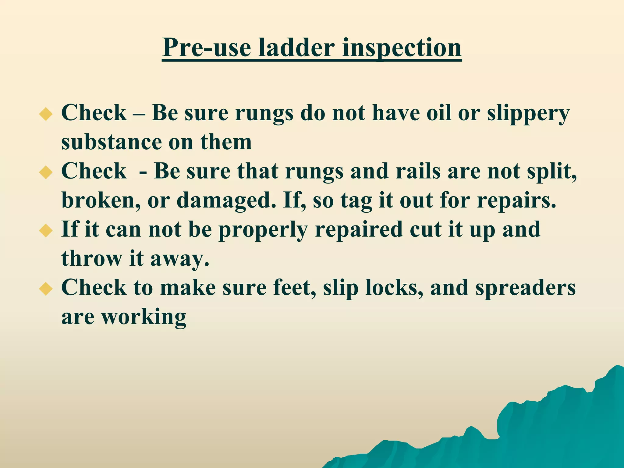 Safety in use of ladder | PPT