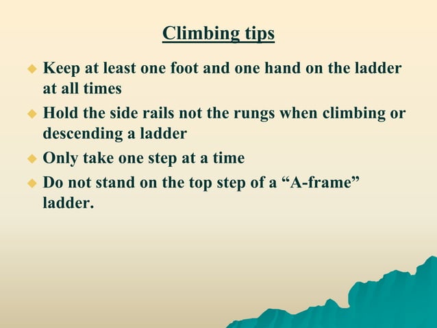 Safety in use of ladder | PPT