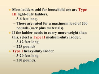 Safety in use of ladder | PPT