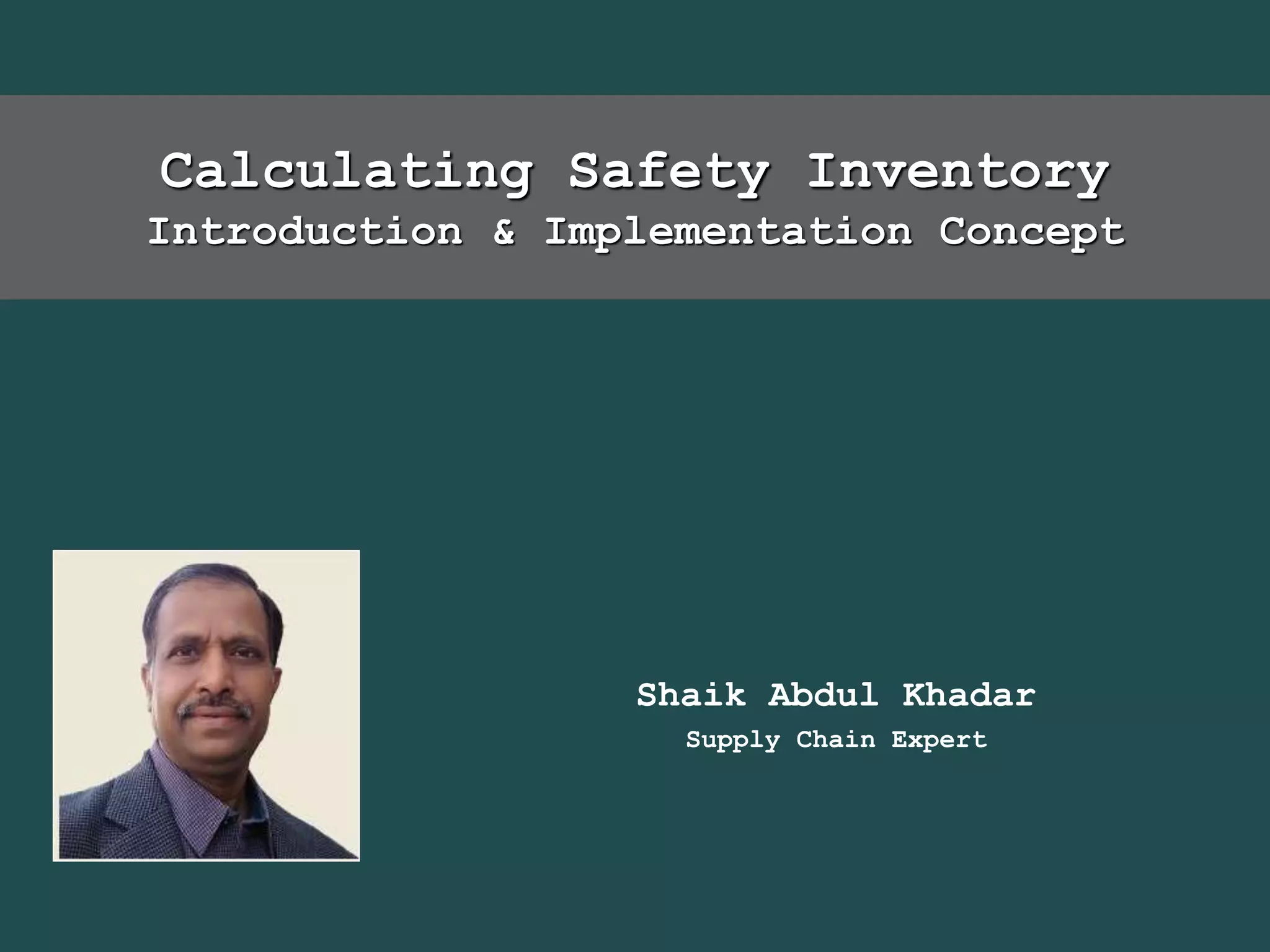 Calculating Safety Inventory: Introduction & Implementation Concept | PDF