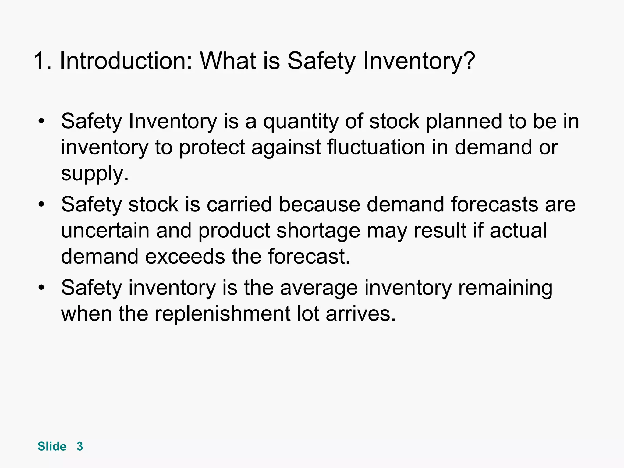 Calculating Safety Inventory: Introduction & Implementation Concept | PDF
