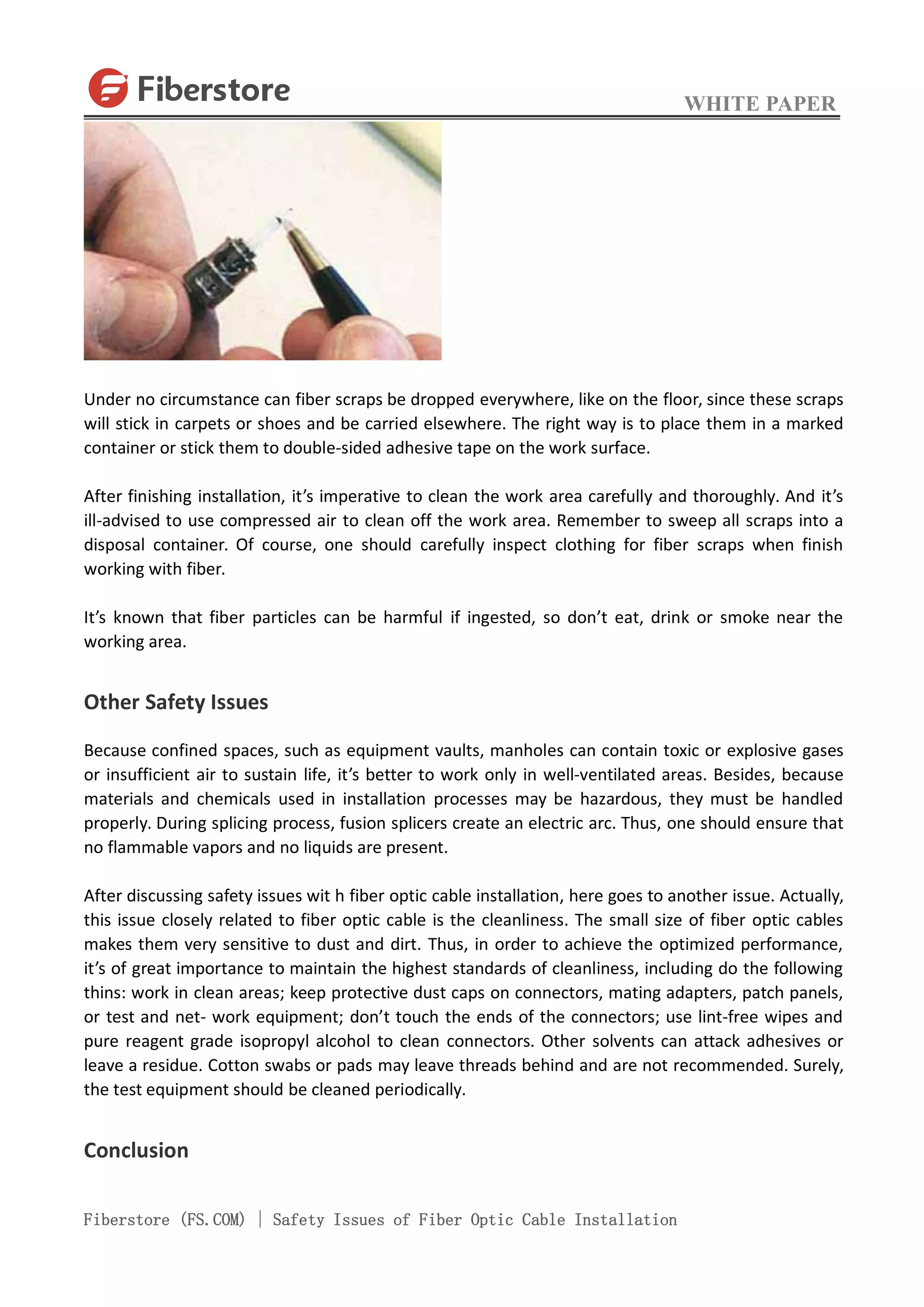 Safety issues of fiber optic cable installation | PDF | Eye and Vision ...