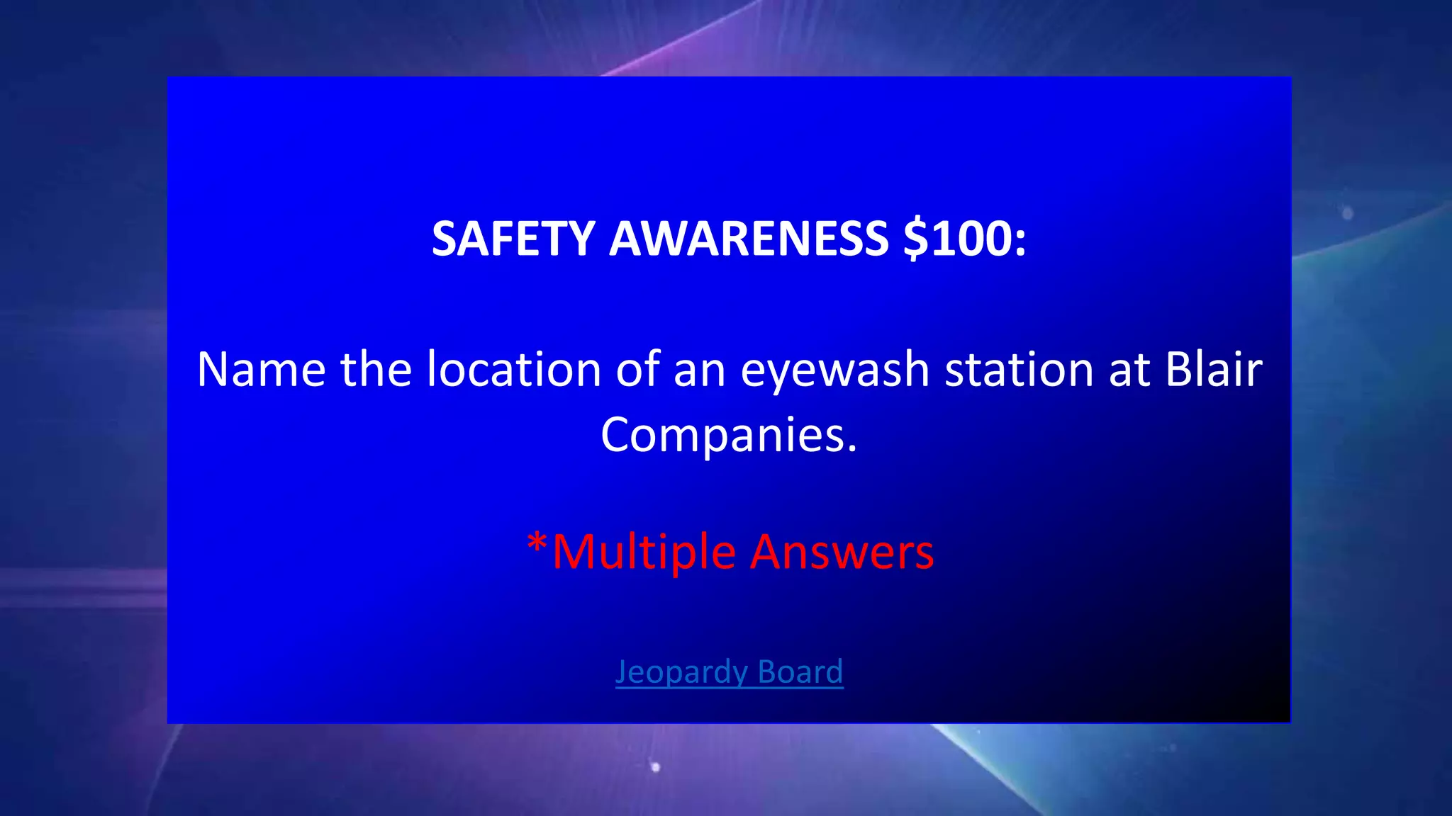 Safety Jeopardy | PPTX