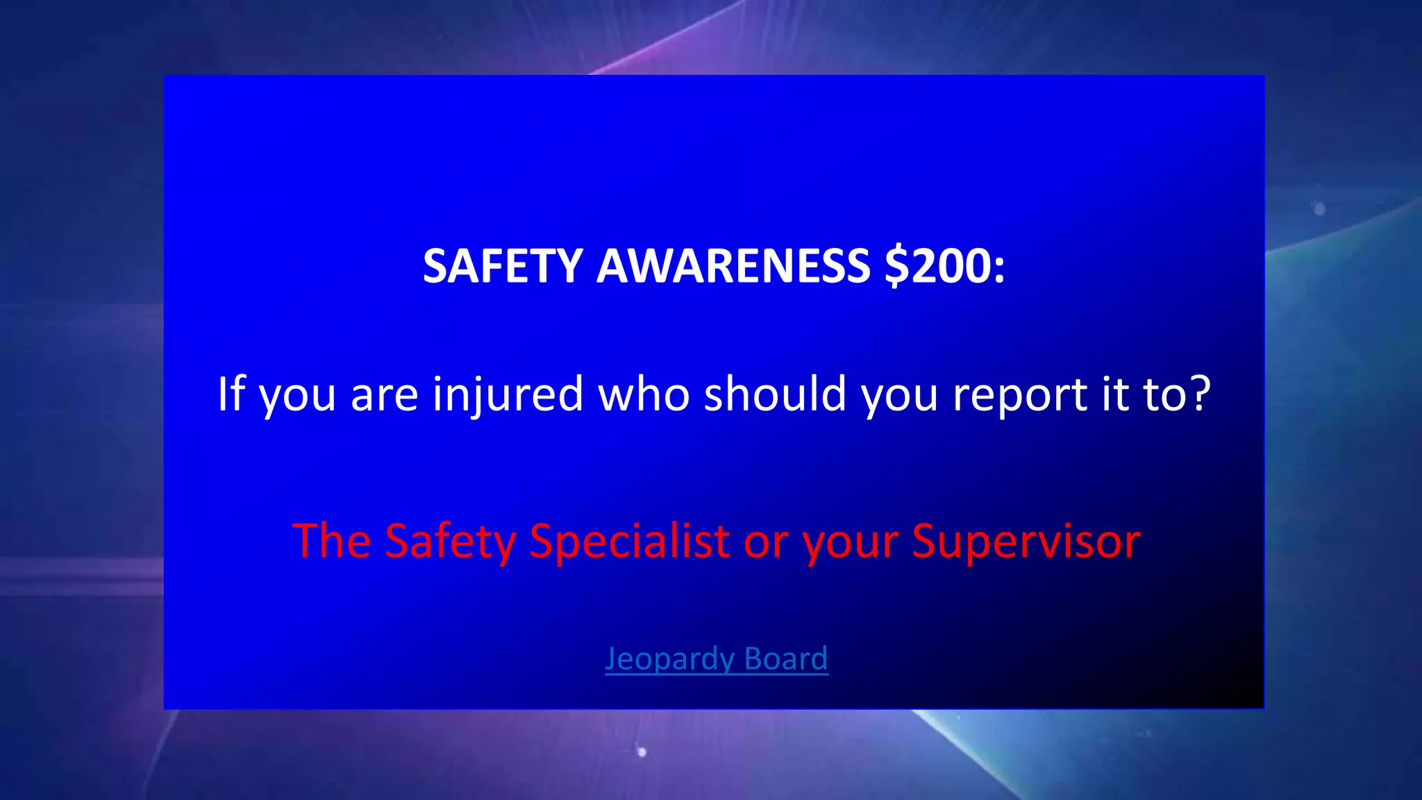 Safety Jeopardy | PPTX