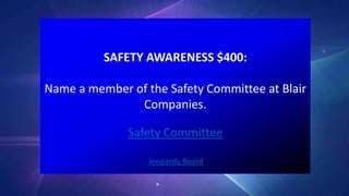 Safety Jeopardy | PPTX
