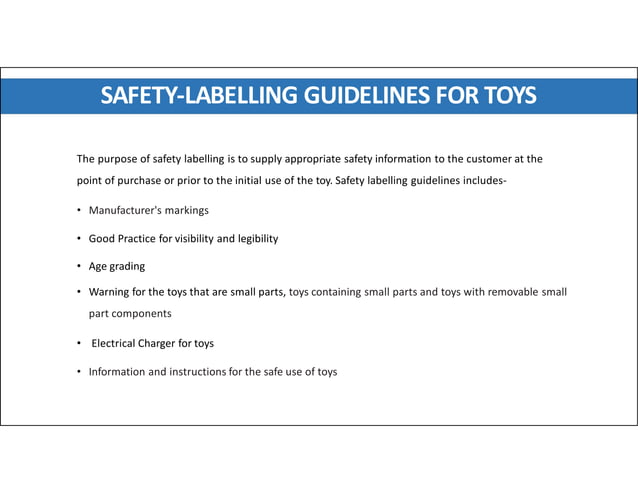 Safety labelling guidlines for toys | PPTX
