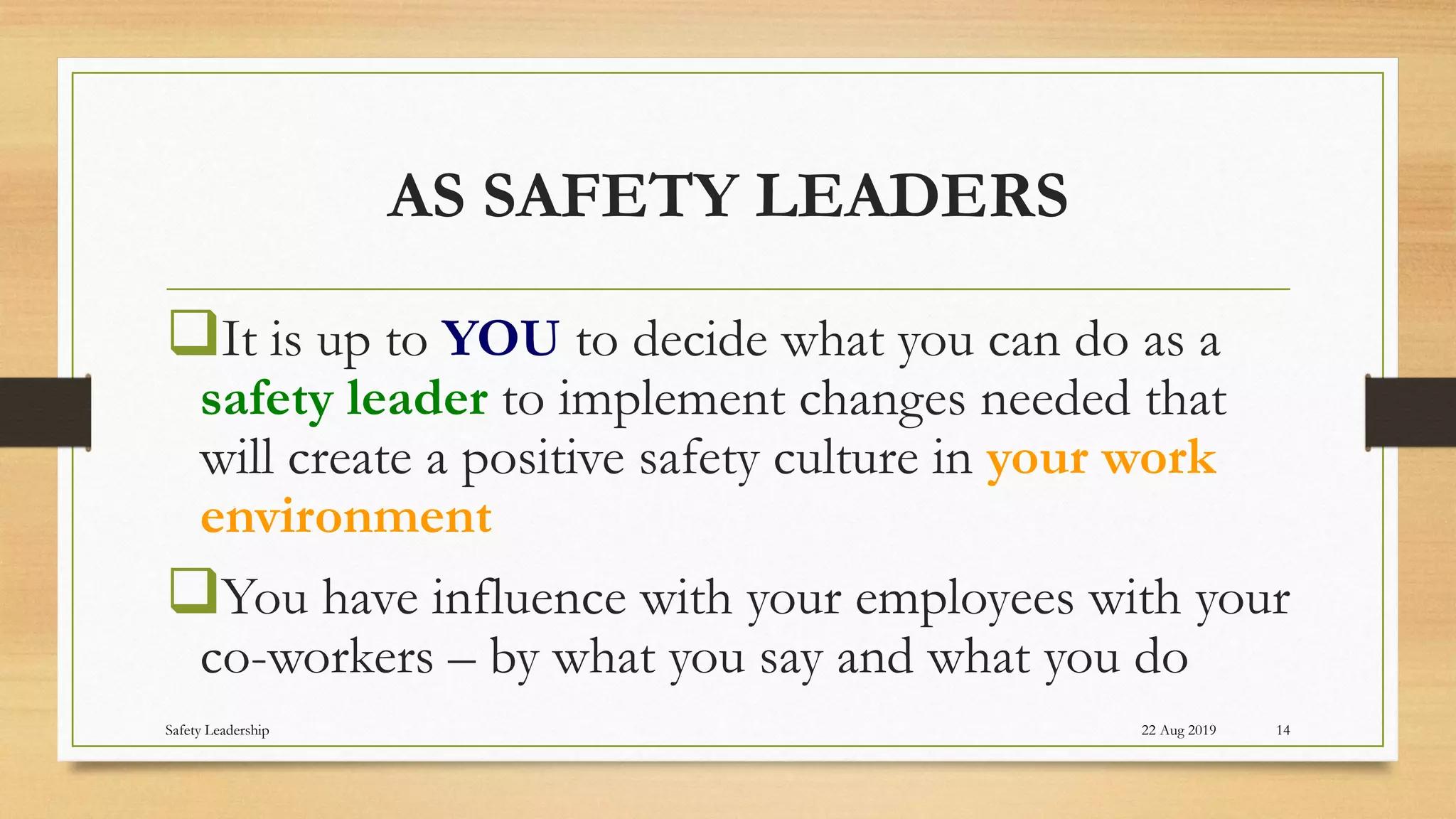 Safety Leadership | PDF