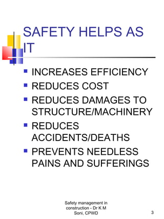 Safety management in construction | PPT