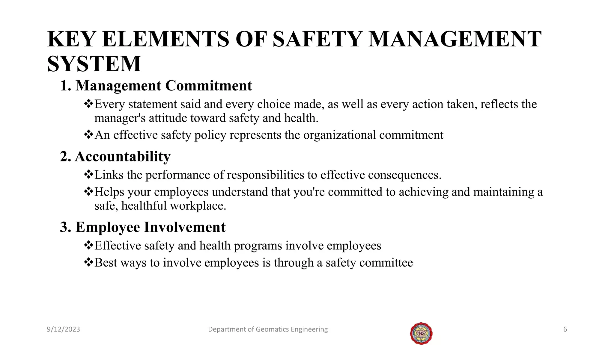 SAFETY MANAGEMENT ISSUES, BENEFITS AND CHALLENGES.pptx