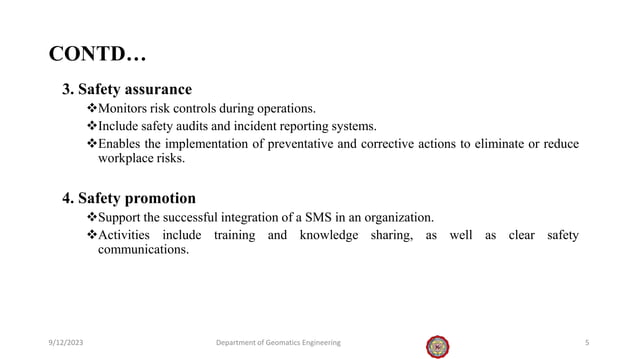 SAFETY MANAGEMENT ISSUES, BENEFITS AND CHALLENGES.pptx | Civil ...