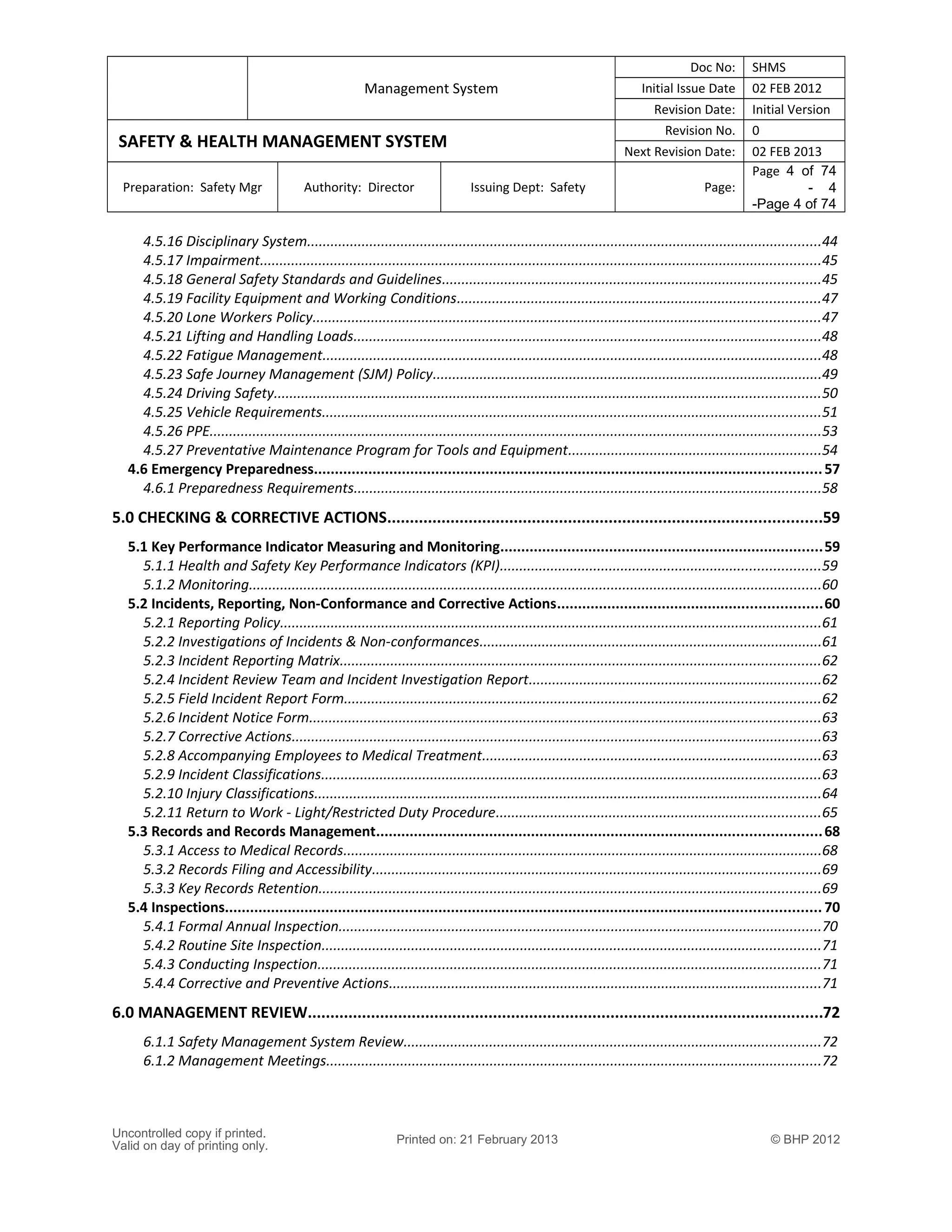 Safety management system | DOC