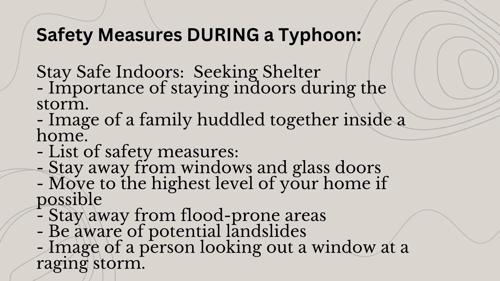 Safety Measures before, during and after a typhoon - Performance Task ...