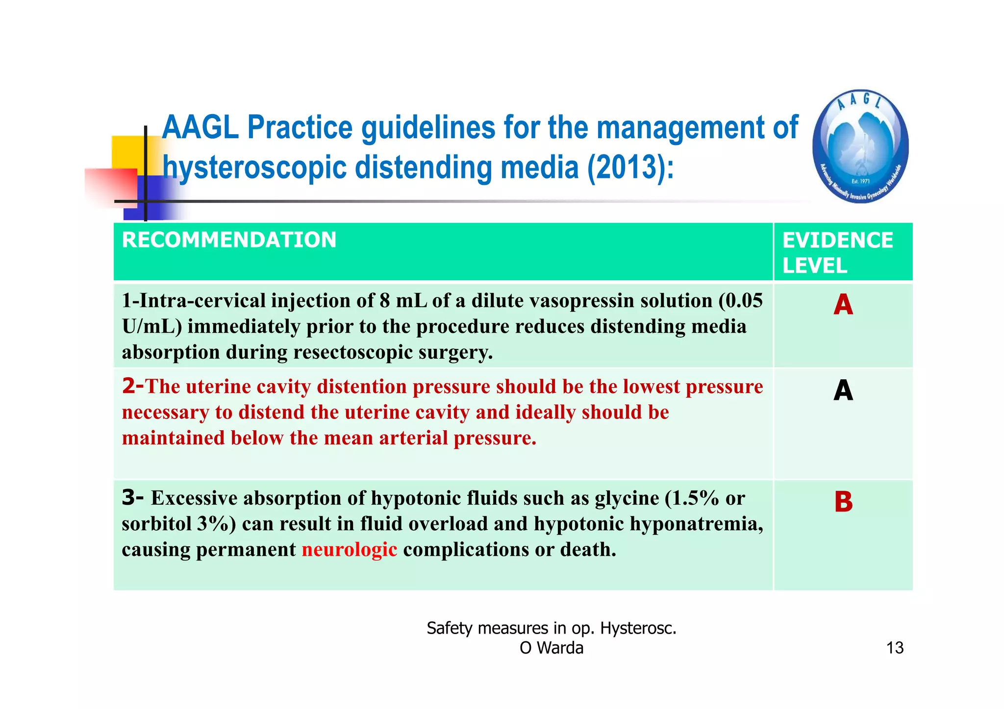 Safety measures in operative hysteroscopy | PDF