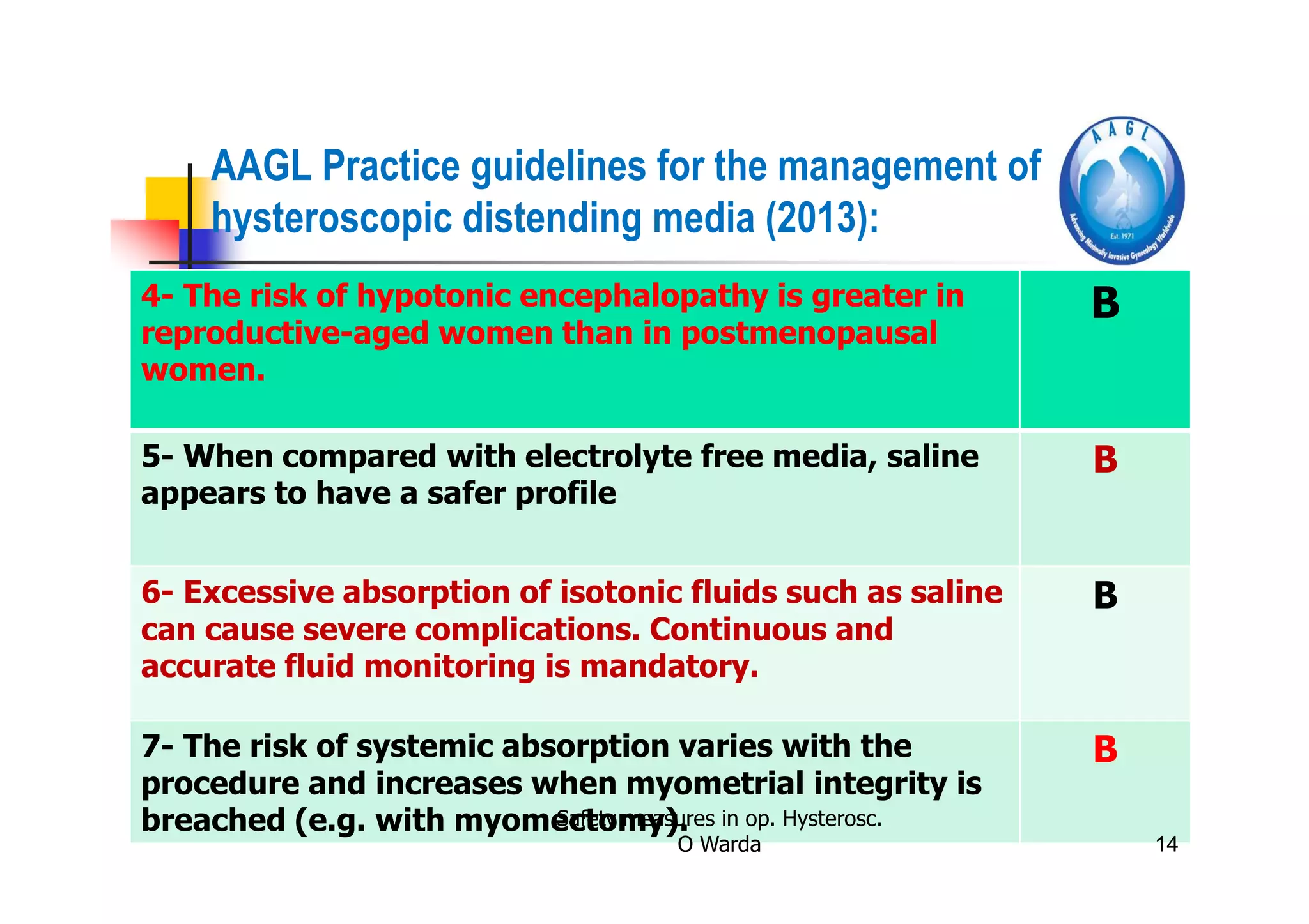 Safety measures in operative hysteroscopy | PDF