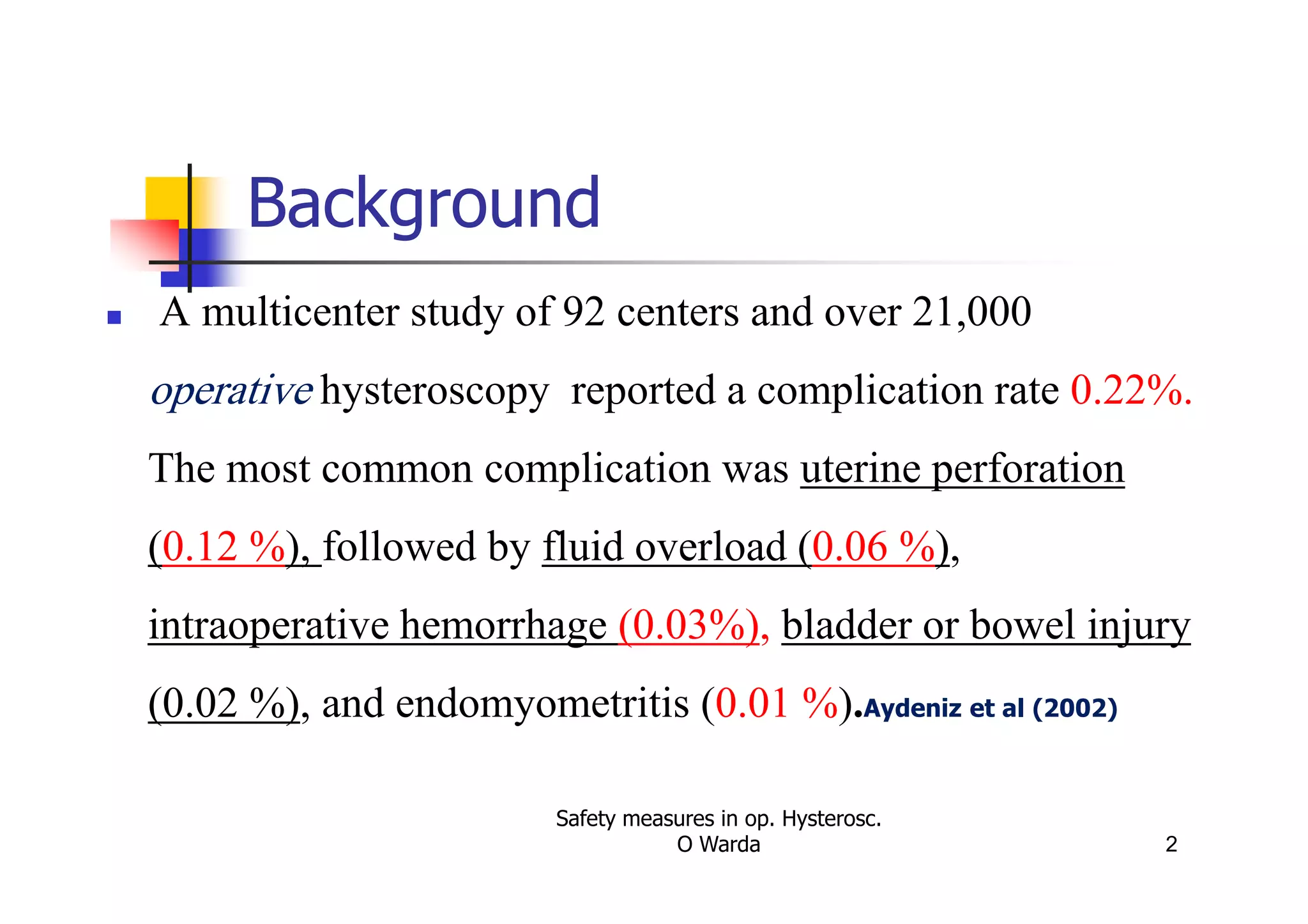 Safety measures in operative hysteroscopy | PDF