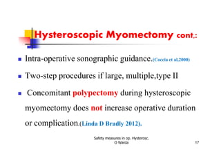 Safety measures in operative hysteroscopy | PDF