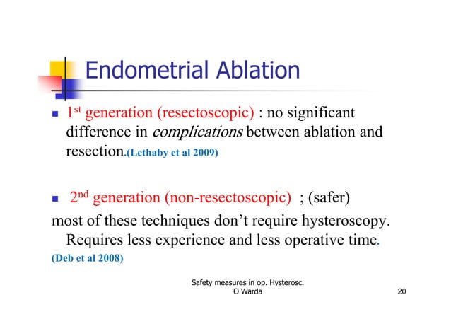 Safety measures in operative hysteroscopy | PPT