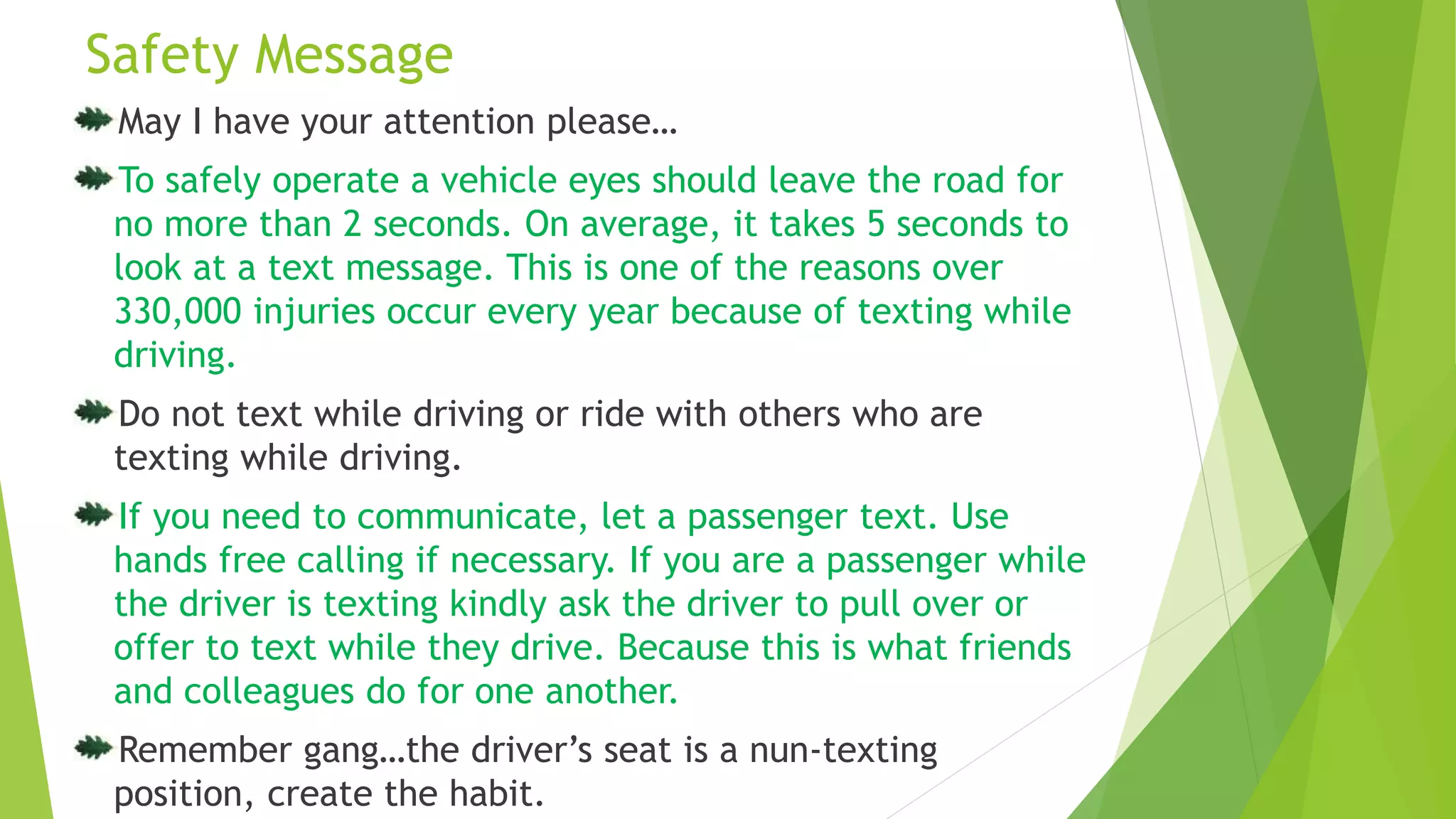 Safety Message | PPTX