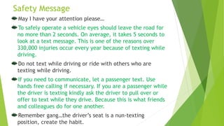 Safety Message | PPTX | Auto Safety | Automotive