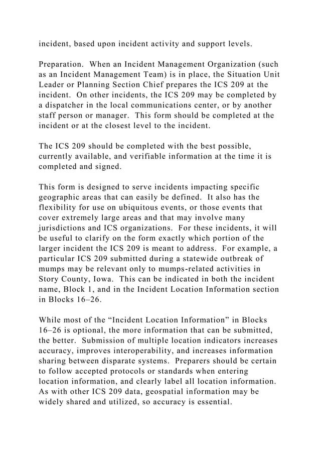 Safety MessagePlan (ICS 208)1. Incident Name2. Operati.docx | Infectious Diseases | Diseases and ...