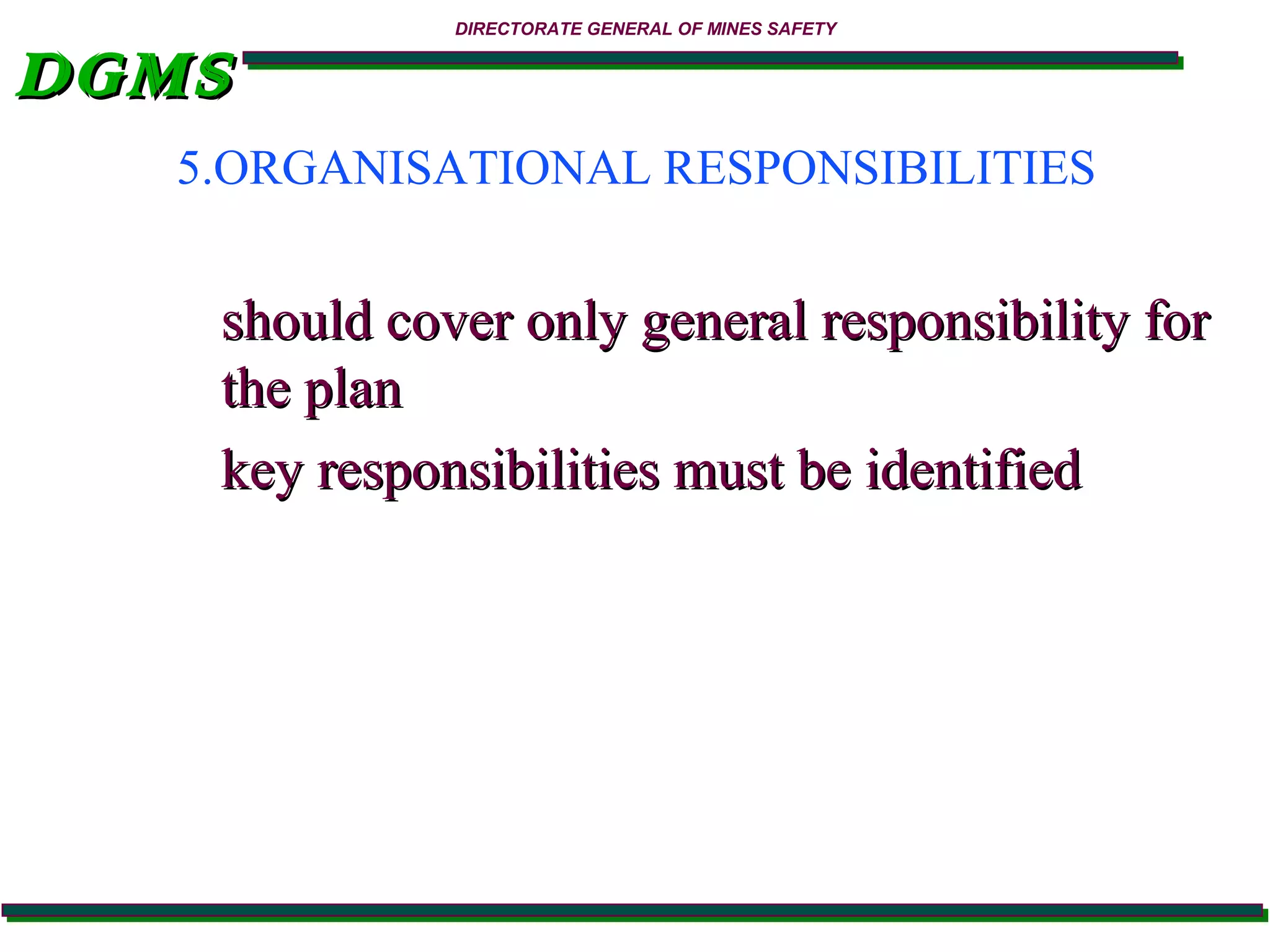 Safety management plan by DGMS | PPT