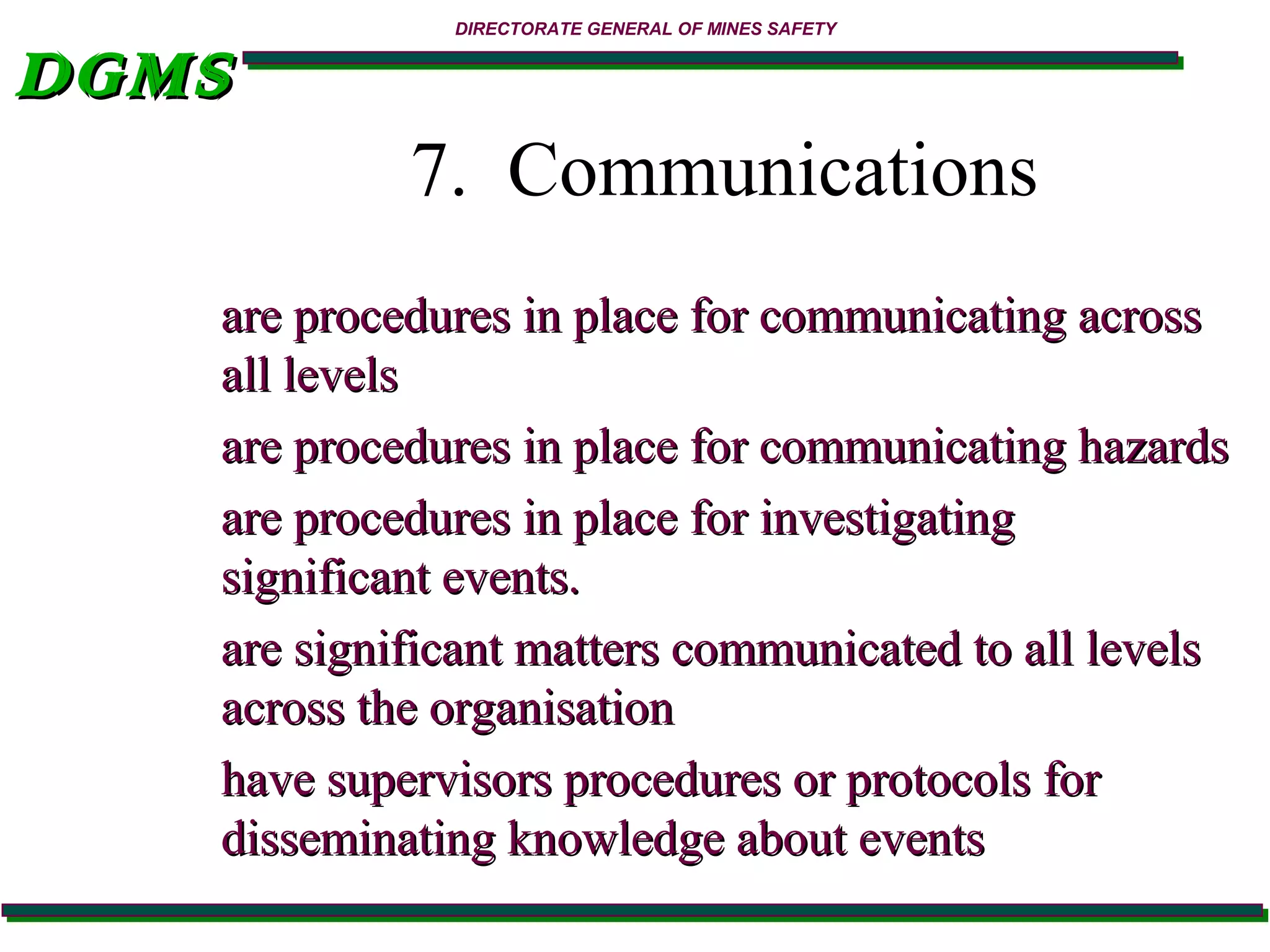 Safety management plan by DGMS | PPT