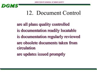 Safety management plan by DGMS | PPT